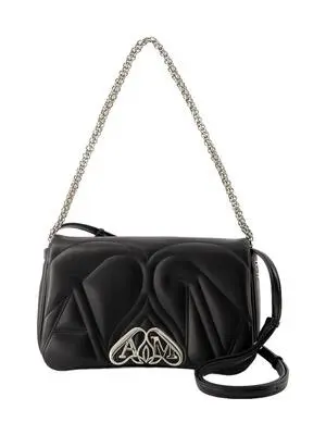 Alexander McQueen The Seal Small Leather Bag Black