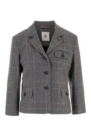 THE GARMENT Taylor Jacket In Wool Blend With Check Pattern - Grey
