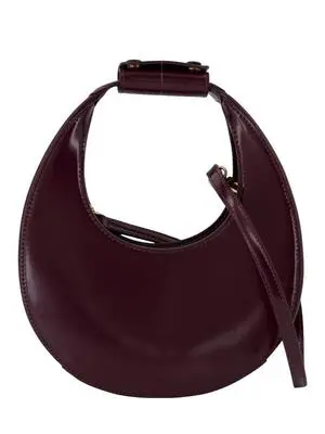 Staud Mini Moon Leather Bag - Burgundy