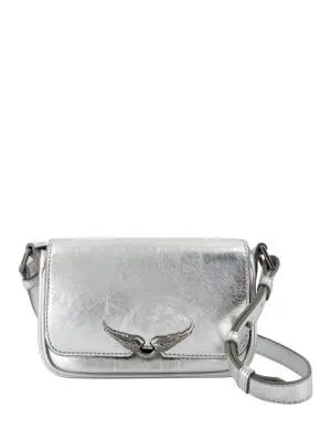 Zadig&Voltaire Le Zazi Crossbody Leather Bag - Silver