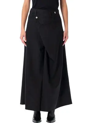 Junya Watanabe Asymmetric Long Skirt - Black