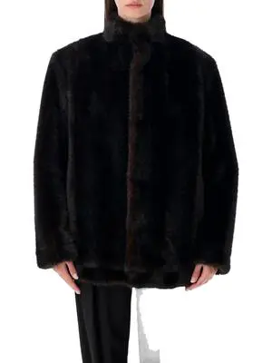 MAISON MARGIELA Faux Fur Jacket - Brown