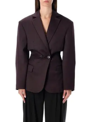 Magda Butrym Double-breasted Blazer With Adjustable Belt - Purple