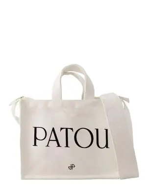 Patou Small Cotton Tote Bag - Beige