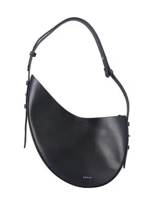 Soeur Large Moon Shoulder Bag - Black