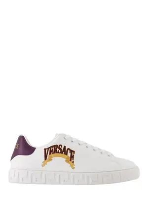 Versace Synthetic Leather Sneakers - White