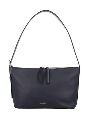 A.p.c. Grained Leather Vera Shoulder Bag - Black