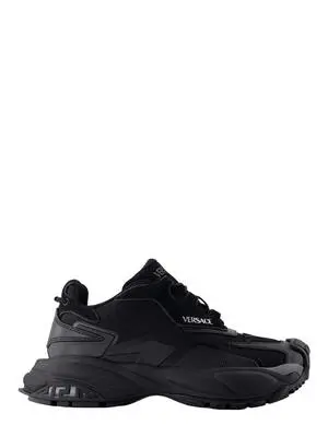 Versace Leather Sneakers - Black