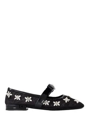 Versace Ribbon Leather Flat Shoes - Black