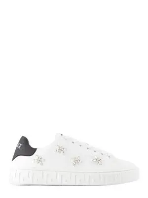 Versace La Greca Canvas Sneakers - White