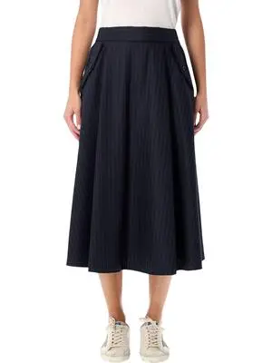 Golden Goose Wool Midi Skirt - Blue