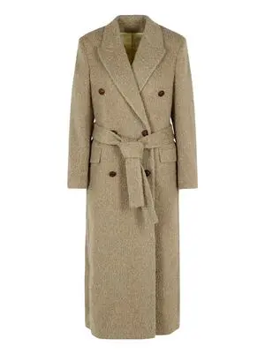Golden Goose Double-breasted Wool Blend Coat - Beige