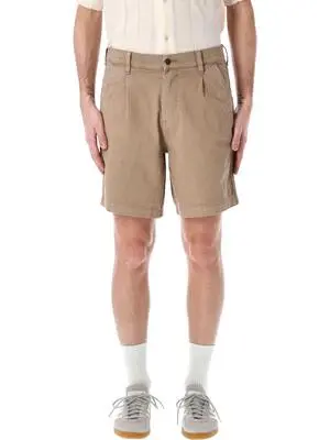CORRIDOR Pleated Twill Shorts - Khaki