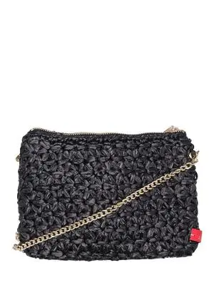 CHICA Raffia Crochet Bag - Black