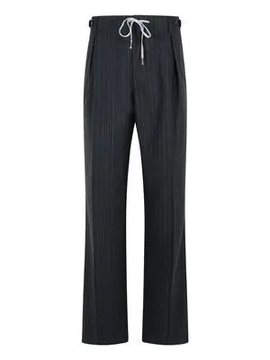 MAISON MARGIELA Wool Pinstripe Trousers - Grey