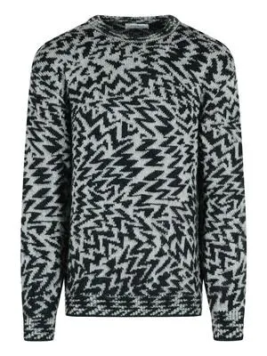 LANEUS Two-tone Wool Blend Sweater - Grey