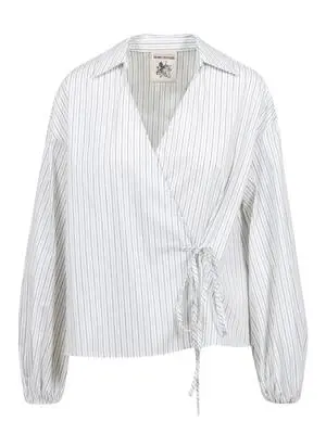 SEMICOUTURE Striped Cotton-blend Poplin Shirt - White