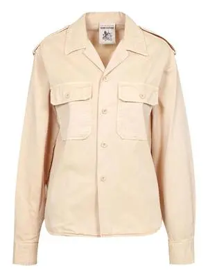 SEMICOUTURE Cotton Gabardine Shirt - Safari