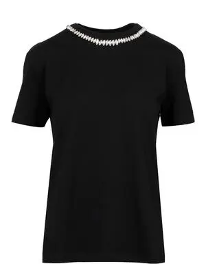 SEMICOUTURE Embellished T-shirt - Black