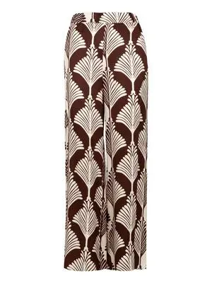 PENNY BLACK Patterned Wide-leg Trousers - Brown