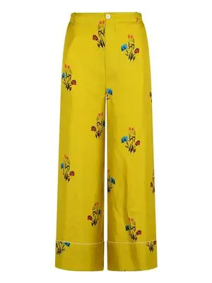 Marni Silk Wide Leg Pants - Yellow
