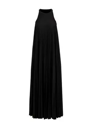 Sportmax Long Pleated Jersey Dress - Black