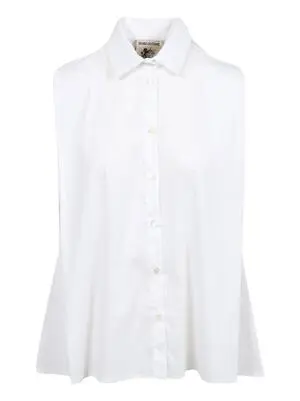 SEMICOUTURE Sleeveless Button-down Shirt - White