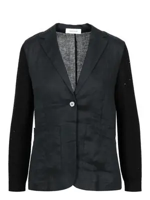 GRAN SASSO Linen And Cotton Single-breasted Jacket - Black