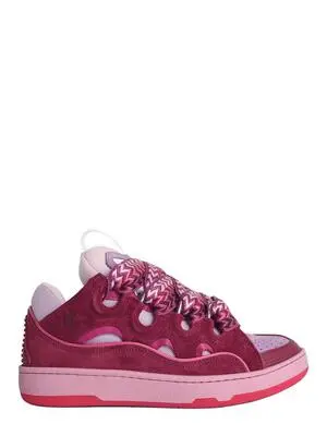 LANVIN Curb Leather Blend Sneakers Fuchsia
