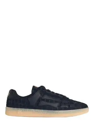Amiri Croc Bones Suede Sneakers Black