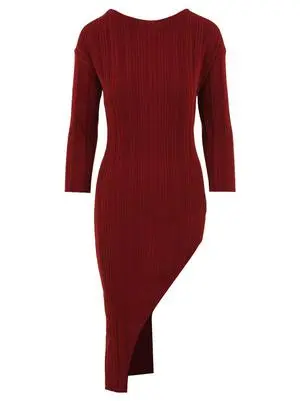 AKEP Long Ribbed Knit Dress With Open Back