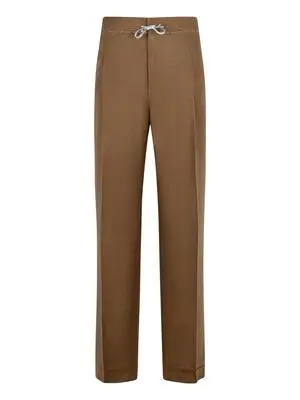 MAISON MARGIELA Mohair And Wool Trousers - Brown
