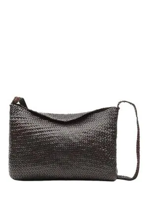 Dragon Diffusion Woven Shoulder Bag - Dark Brown