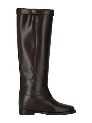 VIA ROMA 15 High Boots With Padlock - Brown