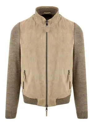 THE JACK LEATHERS Francis Knit Jacket - Ice/beige
