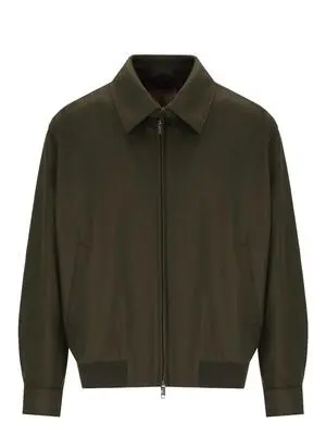 BARACUTA G18 Melton Beech Bomber Jacket - Green