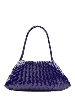 Dragon Diffusion Woven Leather Baguette - Patent Deep Purple