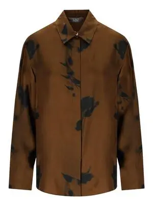 MM MAX MARA Eraclea Silk Twill Shirt - Brown
