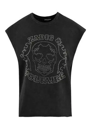 ZADIG&VOLTAIRE Rhinestone Embellished Skull T-Shirt
