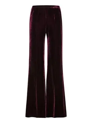 FORTE_FORTE Flared Velvet Trousers - Bordeaux