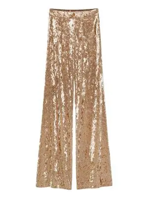 FORTE_FORTE Shimmering Velvet Trousers - Brown