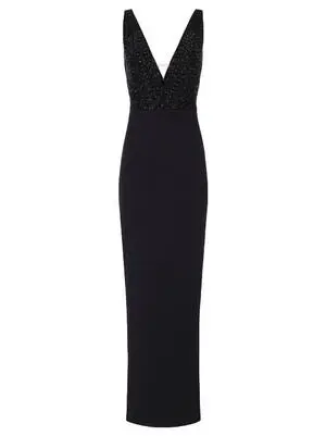 Elisabetta Franchi Georgette Evening Gown - Black