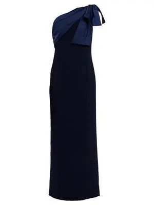 Sachin & Babi Estrella Draped One-shoulder Column Gown - Midnight