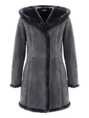 Gorski Merino Shearling Lamb Parka With Whipstitch Trim - Gray