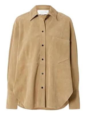 VICTORIA BECKHAM Suede Button-Up Shirt