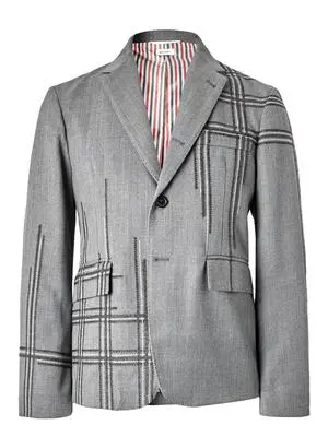 Thom Browne Embroidered Twill Blazer - Gray