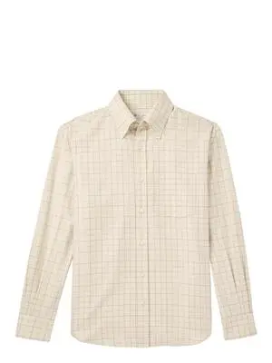 Loro Piana Loro Piana - Elia Button Down-Collar Checked Cotton Shirt - Men - Neutrals  Neutrals
