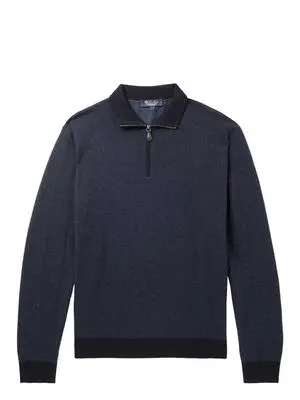 Loro Piana Roadster Cashmere Half-zip Sweater - Blue