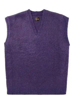 Needles Oversized Mohair-blend Sweater Vest - Purple