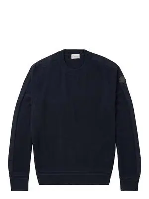 Moncler Logo-Appliquéd Wool Sweater Navy